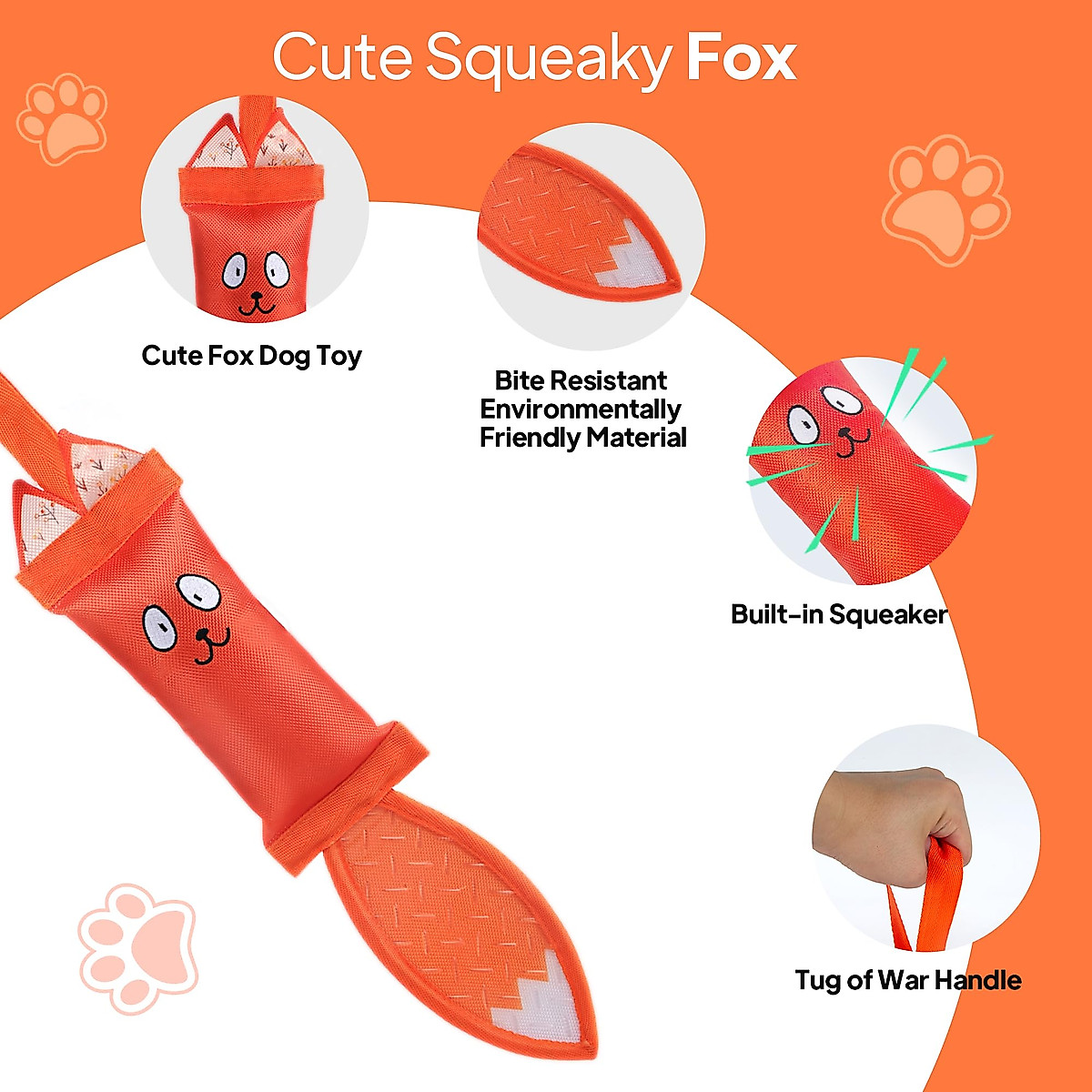 PetiFine Tug of War Dog Toys - Squeaky Dog Toys for Small Dogs - Tough Dog Toys for Aggressive Chewers - Training Interactive Dog Chew Toys - Puppy Toys to Keep Them Busy