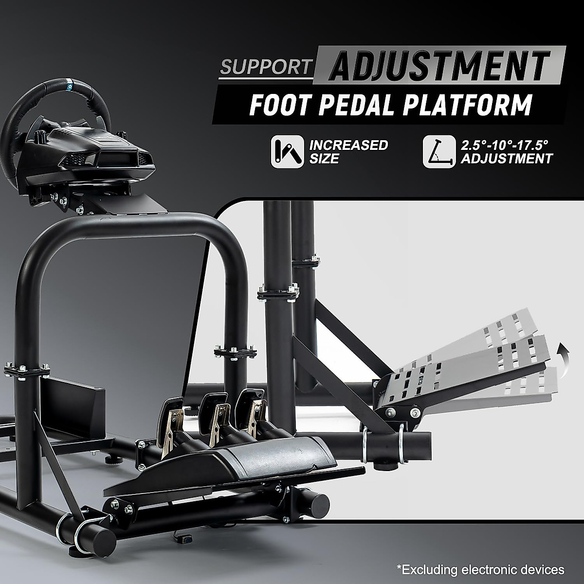 Marada Racing Simulator Cockpit fit for Logitech G27 G29 G920 G923, Fanatec, Thrustmaster T300RS T500R, Upright Stable Sim Racing Cockpit, without Wheel Pedal Shifter Seat