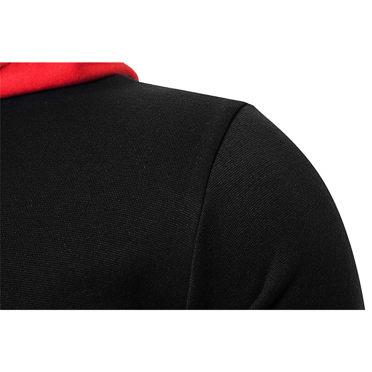 Maiyifu-GJ Men Casual Drawstring Slim Fit Hoodies Novelty Patchwork Pullover Hoodie Lightweight Athletic Hooded Sweatshirts (Black,X-Large)