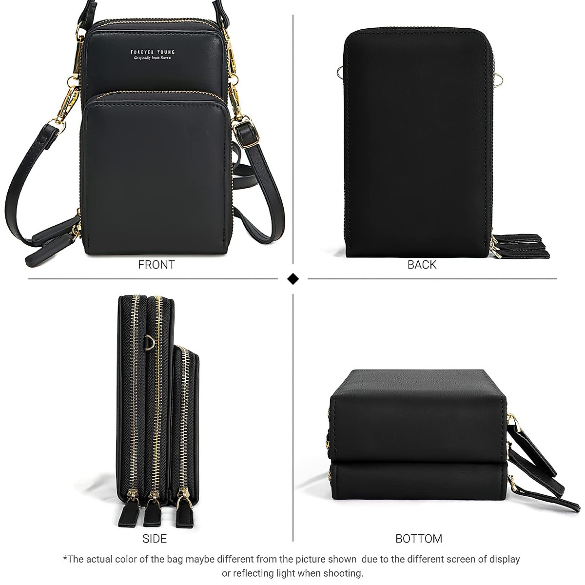 LassZone Women Small Cross Body Phone Bags Cell Phone Wallet Card Hold Purse Shoulder Bags with Two Straps