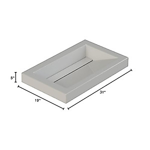 Liftbridge Kitchen & Bath 31 in. W x 19 in. D x 5 in. H Genova White Cultured Marble Top Sink with optional faucet drill-out guides