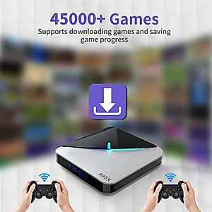 JMachen Retro Game Console Built in 45000+ Games, Plug and Play Video HDMI, Android 9.0 + EmuELEC 4.5 System, Emulator Compatible with 70+ Emulators, S905X3 Chip, 4K Output (JM6)