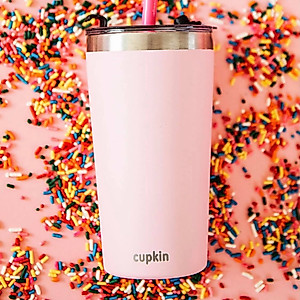 CUPKIN Stainless Steel Insulated Tumbler with Lid and Straw, 20 oz Water Bottle & Straw, Stainless Steel Cups, Travel Coffee Mug for Adults, Iced Coffee Cup with Lid, Tumbler for Travel