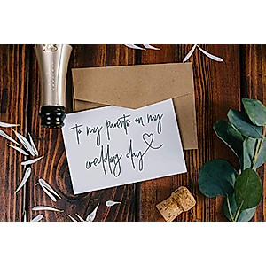 To My Parents on My Wedding Day Card - Mother and Father of Groom Gift - Mom and Dad of Bride Present from Daughter