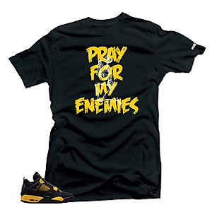 Shirt to Match Jordan 4 Thunder Match Sneaker tee - Shirt to Match Jordan 4 Thunder Enemies Black | Small