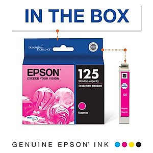 EPSON 125 DURABrite Ultra Ink Standard Capacity Magenta Cartridge (T125320-S) Works with Stylus NX-125, NX-127, NX-130, NX-230, NX-420, NX-530, NX-625, WorkForce WF-320, WF-323, WF-325, WF-520