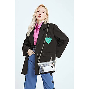 Afashor Women's Clear Crossbody Bag Transparent Shoulder Clutch Handbag with Chain