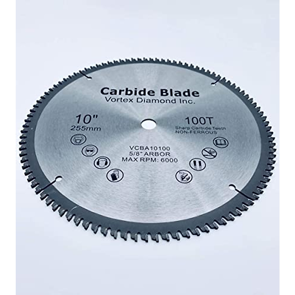 VORTEX DIAMOND VAB 10 Inch 100 Teeth TCT Non-Ferrous Metal Circular Saw Blade with 5/8" Arbor (10 Inch 100 Teeth)