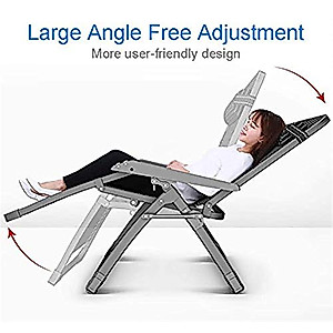 HOUKAI Household Stools Office Desk Chair Zero Gravity Patio Loungers Folding Camping Recliner Chair Sun Loungers Lawn Outdoor Office Beach Portable Garden Chair Supports 200Kg Black Very Practical
