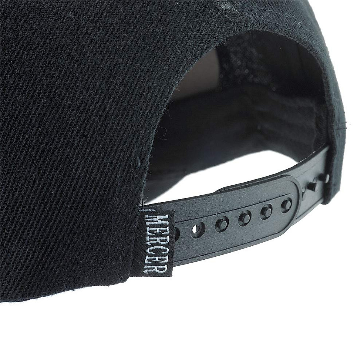 Mercer Culinary Unisex Adult Raised Black Logo Cap, Black W/Small Black Logo