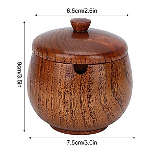 Wood Spice Jar, Easy To Classic Flip Top Spice Jar Sour Jujube Wood for Sugar for Kitchen (Large lacquer model)