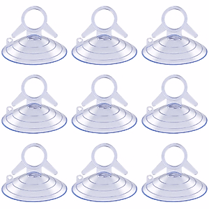 Balacoo 12 Pcs 45mm Clear Plastic Suction Cups with Loops for Glass Windows Windshield Tile Kitchen Bathroom Mirror Shower Wall Terrarium Car Window