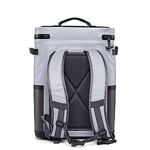 Igloo Reactor Portable 24-Can Soft Sided Insulated Leakproof Waterproof Zipper Backpack Cooler Bag with Padded Shoulder Straps for Hiking, Camping, Fishing, & Picnic, Gray Asphalt