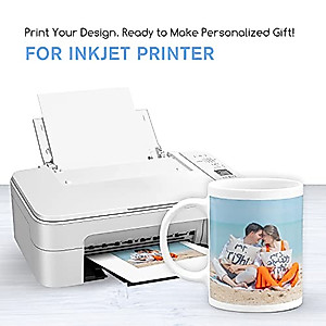 A-SUB Waterslide Decal Paper for Inkjet Printers 25 Sheets White Water Slide Transfer Paper 8.5x11 in for DIY Tumbler, Mug, Glass Decals