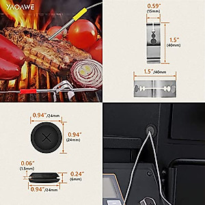 2-Pack Meat Probe Replacement for Oklahoma Joe's, Z Grills, Cuisinart Wood Pellet Grill and Smoker, with Probe Grommet and Temperature Probe Clip