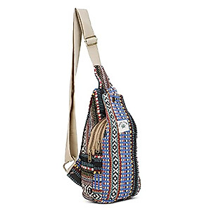 Suman Enterprises Hemp Sling Backpack- Hemp Cross body Bag- Hemp Shoulder Backpack Adjustable Strap for Men & Women (Multi-1)