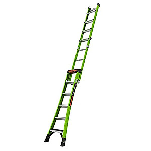 Little Giant Ladders, King Kombo 2.0 XT, Industrial, M6, 6 Ft. A Frame, 10 Ft. Extension, Fiberglass, Type 1AA, 375 lbs Weight Rating, (13936-071), Hi-viz Green