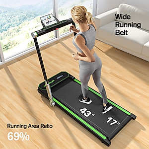 DAEYEGIM Treadmill Walking Pad Under Desk Electric Compact Space Folding Treadmill for Home Office with LED Touch Screen