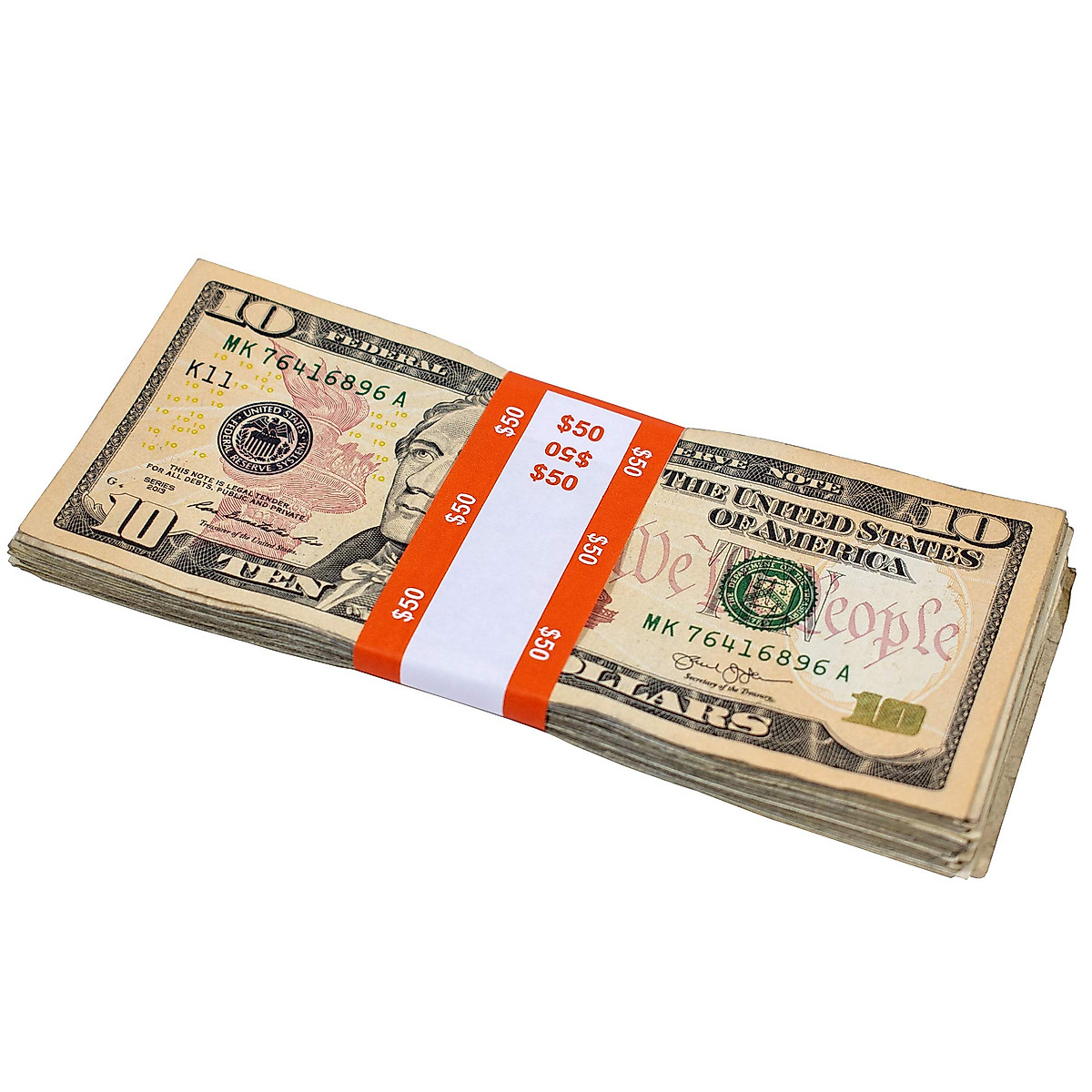 Royal Sovereign $50 Currency Straps, Orange, 1000 Count (RMCS-0050)