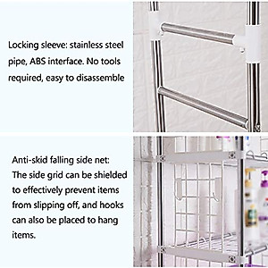 Hokcus Multi-Functional Shelf Washer Storage Frames for Over Toilet Floor Standing 4 Tier Washinghine Storage Rack,Adjustable Stainless Steel Bathroom Organizer Stand,Storage Shelf