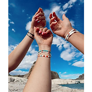 KELITCH Women Friendship Bracelets Tila Miyuki Beaded Bracelets Colorful Women Stretch Bracelets