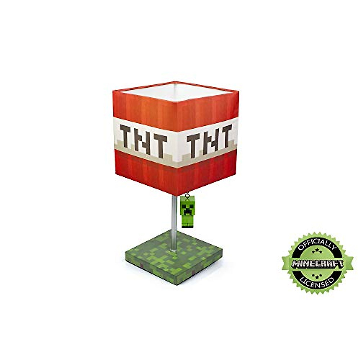 Minecraft TNT Block Desk Lamp with 3D Creeper Puller | 14-Inch LED Lamp Light