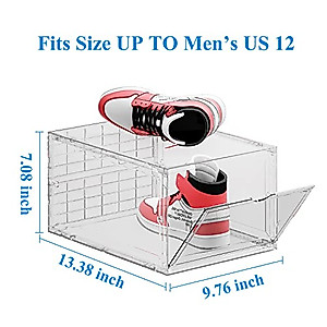 REETEC Shoe Box, 3 Pack Shoe Organizer for Closet,Shoe Rack for Closet,Shoe Display Case, Shoe Storage,Shoe Boxes Clear Plastic Stackable(Transparent)
