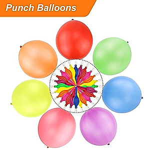 RUBFAC 20 Punch Balloons Thickened Punching Balloon Heavy Duty Party Favors for Kids, Bounce Balloons with Rubber Band Handle for Birthday Party