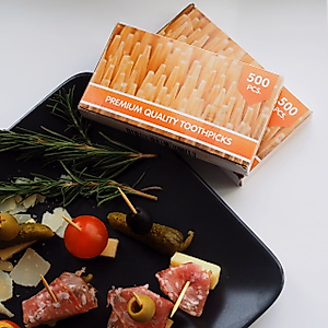 1000 Pieces Premium Bamboo Wooden Toothpicks - For Personal Hygiene, Disposable Appetizer Skewers, Cocktail Sticks or Arts & Crafts - by Mobi Lock