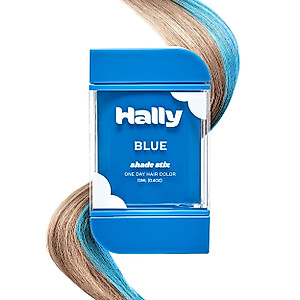 Hally Hair Temporary Hair Color, Shade Stix (Blue) - 12 ml Washable Hair Chalk for Kids, Teens & Adults - One Day Pop of Color Hair Dye for Festivals, Sporting Events & Parties, All Hair Types