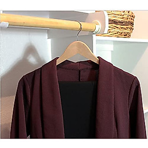 USTECH Bowed Shaped Eco-Friendly Closet Hanger with Trouser Bar for Suit, Coat, and Pant | Wood Finish Heavy Duty Clothes Hanger with Shoulder Notch to Hold Strappy Dresses | Pack of 20