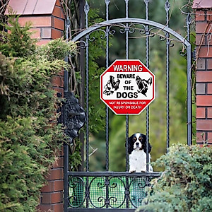 Beware of Dog Sign Reflective Highly Visible 12x12" Dog Warning Signs Beware of The Dogs Aluminum Warning Sign,2 Pack, Not Responsible for Injury Or Death , Business, Driveway Alert