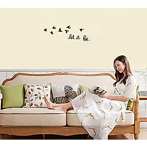 Let It Be Wall Decal Beatles Music Wall Sticker Birds Fly Room Art Decoration Lettering Stickers Home Decor(22.4"x7")