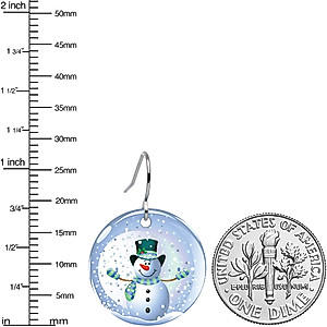 Body Candy Womens Logo of Holiday Snow Globe Snowman Earrings
