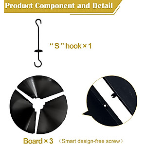 Queension Squirrel Baffle Wrap Guard Around Protects Hanging Bird Feeders for Outdoor Shepherd’s Hook, Save Bird Houses from Squirrels, Raccoons, and Rodents - Hang Mount 19 Inch 1pcs