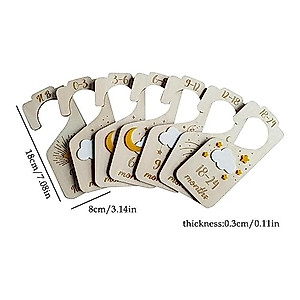 AYFFDIYI Baby Closet Dividers for Clothes Organizer, 7 Pack Wooden Baby Clothes Size Organizer Nursery Months, 24 to from Han 0 Decor