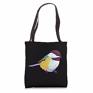 Colorful Chickadee Bird Tote Bag