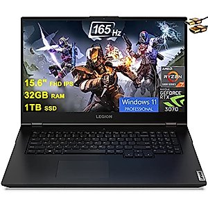 Lenovo Legion 5 15 Gaming Laptop 15.6" FHD IPS 165Hz (300 nits, 100% sRGB) AMD 8-Core Ryzen 7 5800H (Beats i7-10870H) 32GB RAM 1TB SSD GeForce RTX 3070 8GB Graphic Backlit USB-C Win11Pro + HDMI Cable