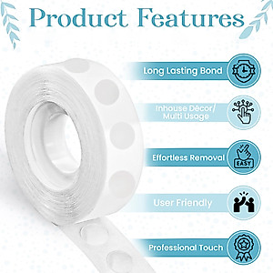 IDOTIFIX Balloon Glue Points Dots Double Sided 1000 Pcs, Balloon Tape for Arch, Wedding Decoration, Birthday Celebration and Home Made Crafts for Christmas Decorations