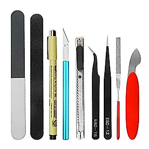 TOVOT 12PCS Model Tools Hobby Building Tools Craft Set Modeler Basic Building Kit for Gundam Model Assembling Building and Repairing