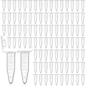 zoomto 1.5ml Microcentrifuge Tubes 500PCS,Centrifuge Tubes with Attached Lid,Clear Conical Micro Centrifuge Small Sample Bottle Vials Container for Lab,Plastic Lab Snap Tubes,Clear Graduation