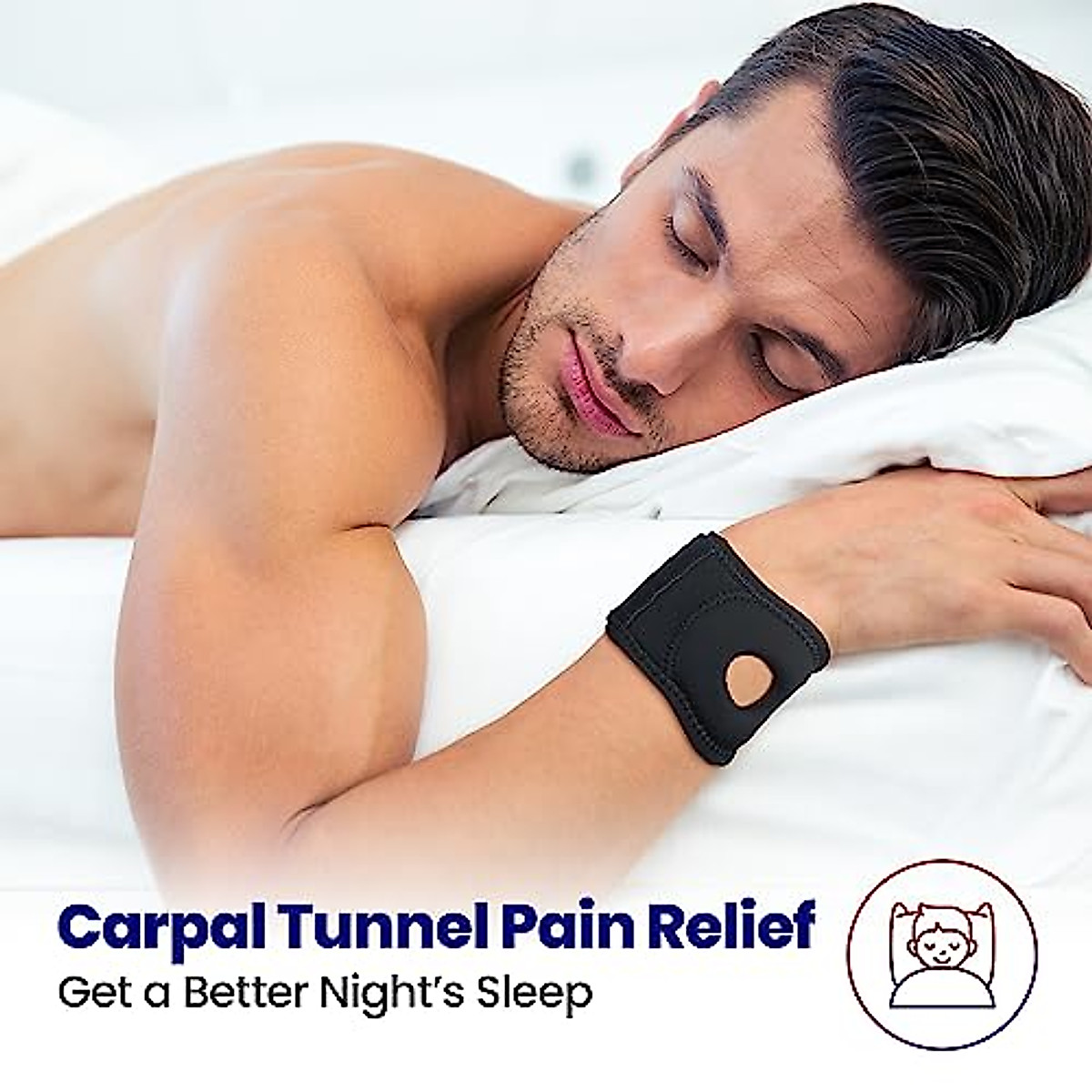 Wrist Wrap Compression Wrist Brace For TFCC Tears | Carpal Tunnel Pain & Tendonitis Relief | Padded Hole For Ulnar | Wrist Support For Working Out | Wrist Wraps for Men Women | Fits Both Wrists (MED)