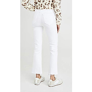 MOTHER Women's The Hustler Ankle Fray Jeans, Fairest of Them All, White, 23