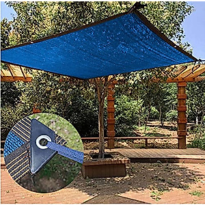 B L Shade Cloth Sun Shade 8 x 12 Ft, 90% UV Block Shade Tarp for Plant Cover, Shade Netting for Greenhouse, Barn, Chicken Coop,Dog Kennel Outdoor,Canopy, Pools, Dump Truck, Garden Shade Mesh Net Blue