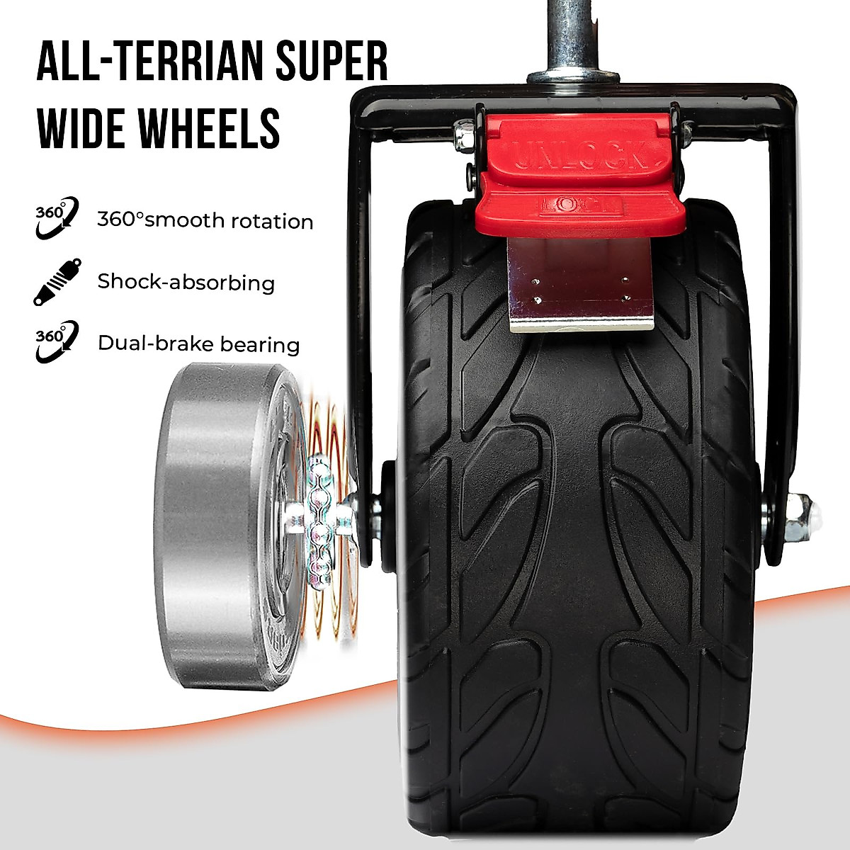 Overmont Collapsible Wagon Cart with Wheels - All-Terrain 3.2in Wide Wheels - Foldable 150L Large Capacity with Side Pockets for Camping Sports Garden Grocery Shopping - 330lbs Load