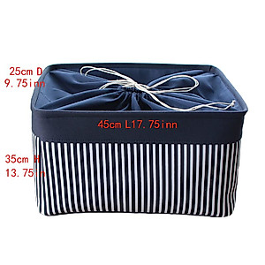 2 Pack Closet Canvas Fabric Storage Basket Storage Bins Organizing Baskets for Shelves, Closets, Laundry, Nursery, Decorative Baskets for Gifts Empty