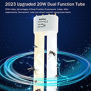 Bug Zapper,4300V 20W AoliGer Electric Outdoor Indoor Mosquito Killer Mosquito Trap Fly Zapper Insect Killer with Light Sensor, 2300 Sq.Ft Coverage