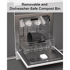 CROWNFUL Smart Waste Kitchen Composter with 3.3L Capacity, Turning Food Waste to Compost, Electric Compost Bin, Compost Machine Odorless for Countertop, Counter, Indoor, Food Cycler Composter, White