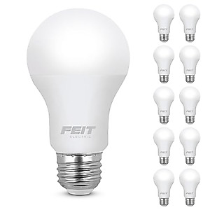 Feit Electric A19 LED Light Bulbs, 60W Equivalent, Non Dimmable, 800 Lumens, E26 Standard Base, 5000k Daylight, 80 CRI, 10 Year Lifetime, Energy Efficient, 10 Pack, A800/850/10KLED/10