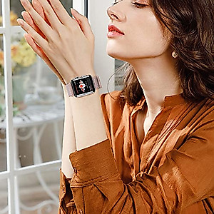 GZ GZHISY Sport Loop Nylon Band Compatible with Apple Watch Band 38mm 40mm 41mm 42mm 44mm 45mm 49mm Ultra iWatch Series 8 7 6 SE 5 4 3 2 1 Strap, Fit for iPhone Watch Band Women Men Stretchy Elastic Braided, 38mm/40mm/41mm Rose Pink